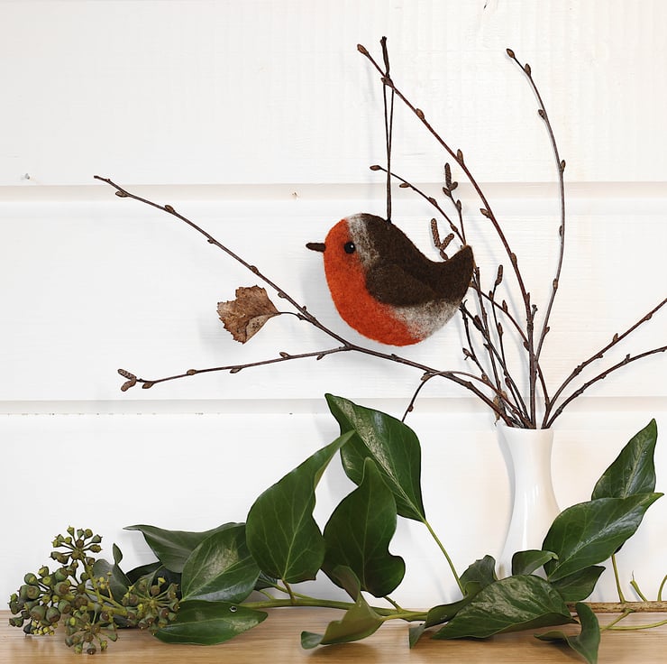 Rafferty the Needle Felted Robin - Folksy