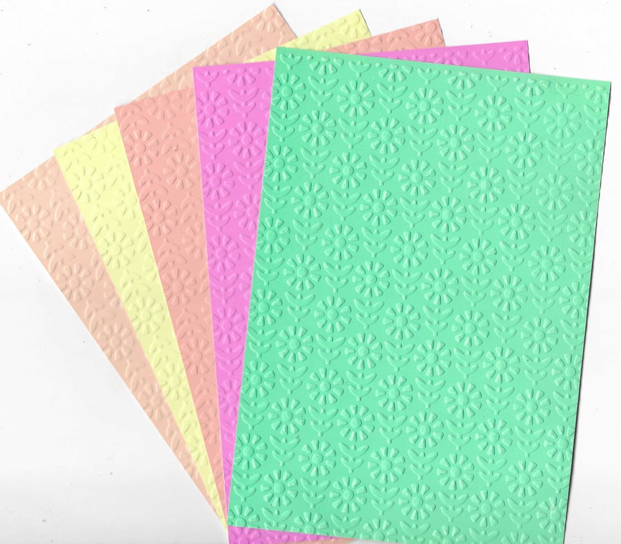 Embossed Card & Paper. 10 Sheets. 5"x7... - Folksy