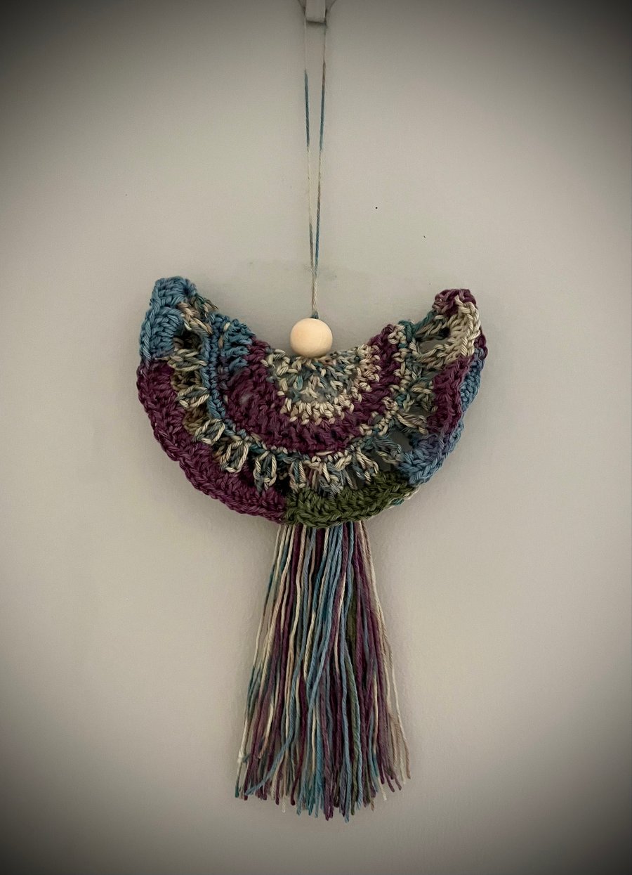 Large Multi-coloured Boho Angel, Hanging Angel,... - Folksy