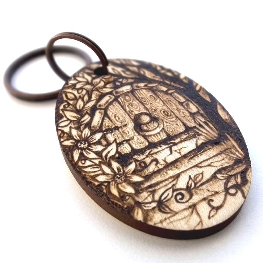 Elvish Fairy Door Pyrography Personalised Woode... - Folksy