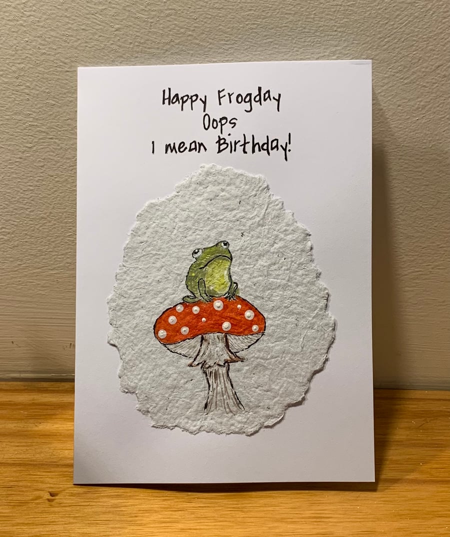 Frog birthday card - Folksy