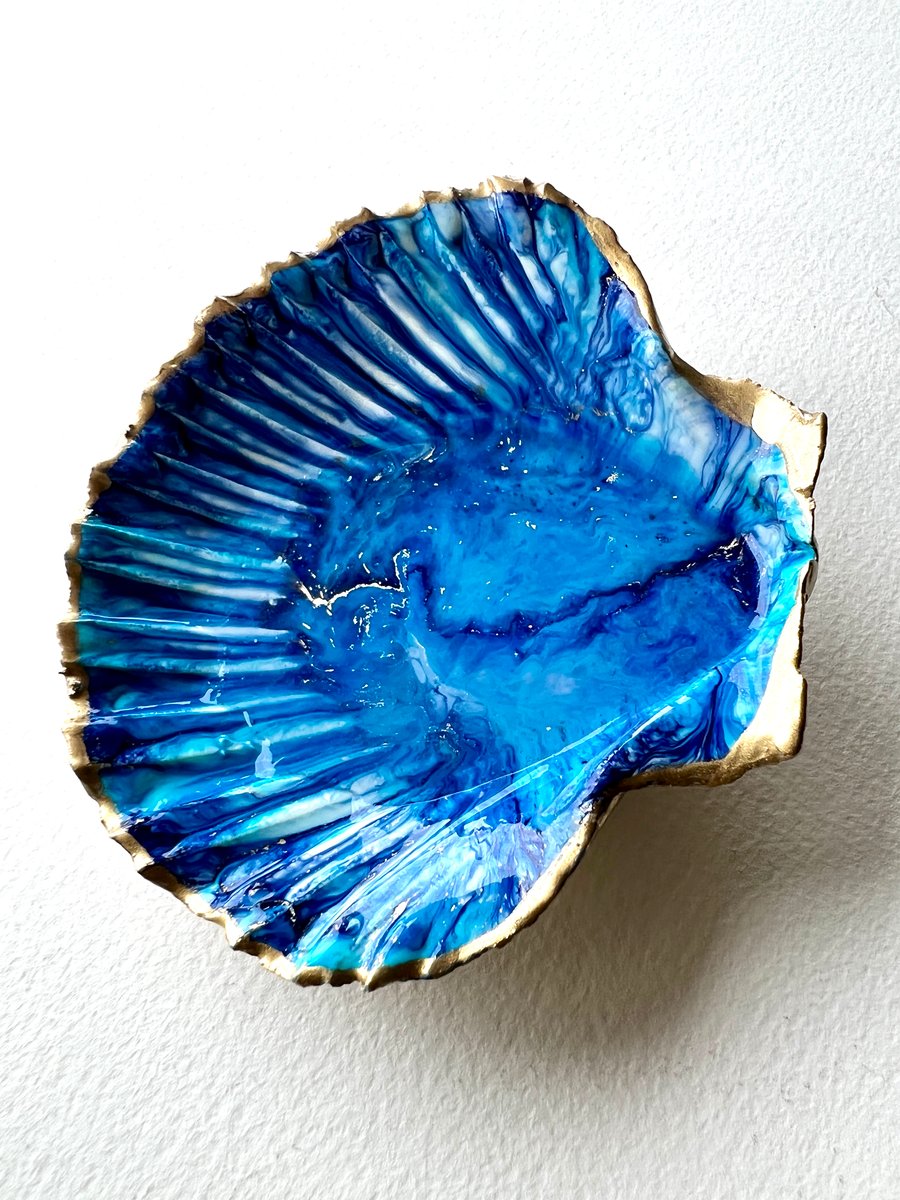 Hand painted Dorset Scallop Shell Jewellery Tri... - Folksy