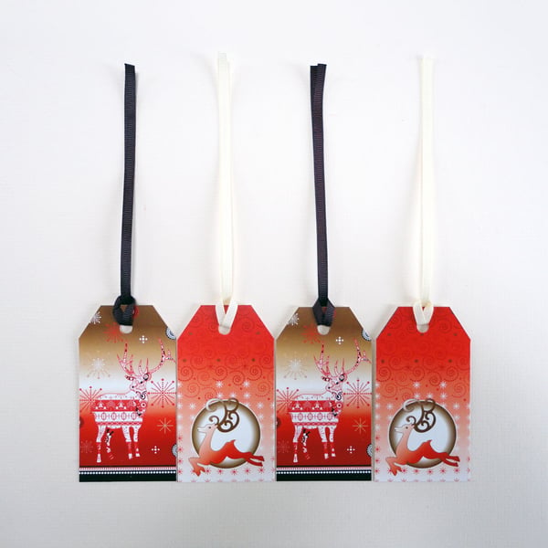 Christmas Reindeer Display - Festive Gift Tags - Folksy