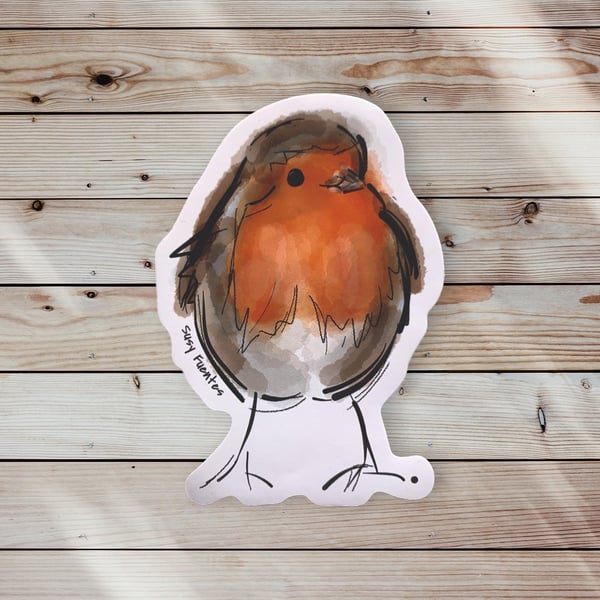 Robin Vinyl Sticker 10cm, Single Sticker, Stick... - Folksy