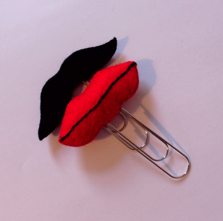 PAPERCLIP BOOKMARKS,LIPS OR MOUSTACHES,PLANNER ... - Folksy