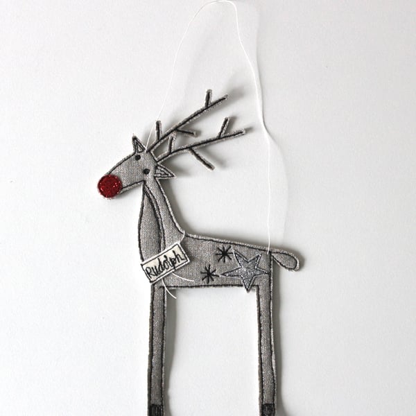 Rudolph the Reindeer - Hanging Decoration - Folksy