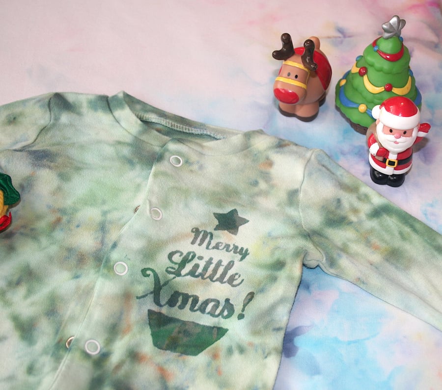 First size Christmas Babygrow - Stencilled and ... - Folksy