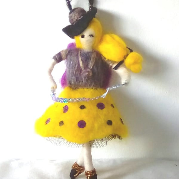 Felted Flower Girl, Art Doll, Waldorf Inspired,... - Folksy