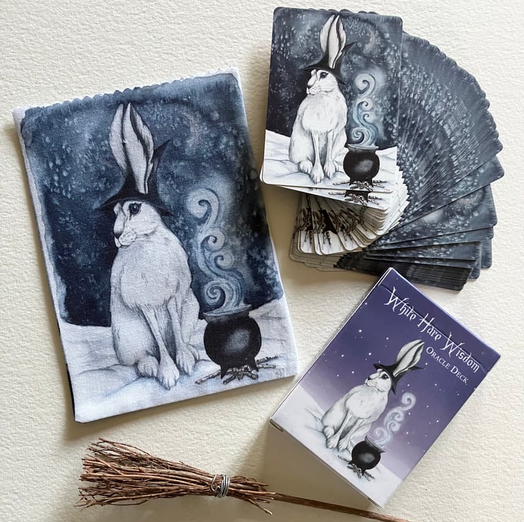 White Hare Wisdom, magical beautifully illustra... - Folksy