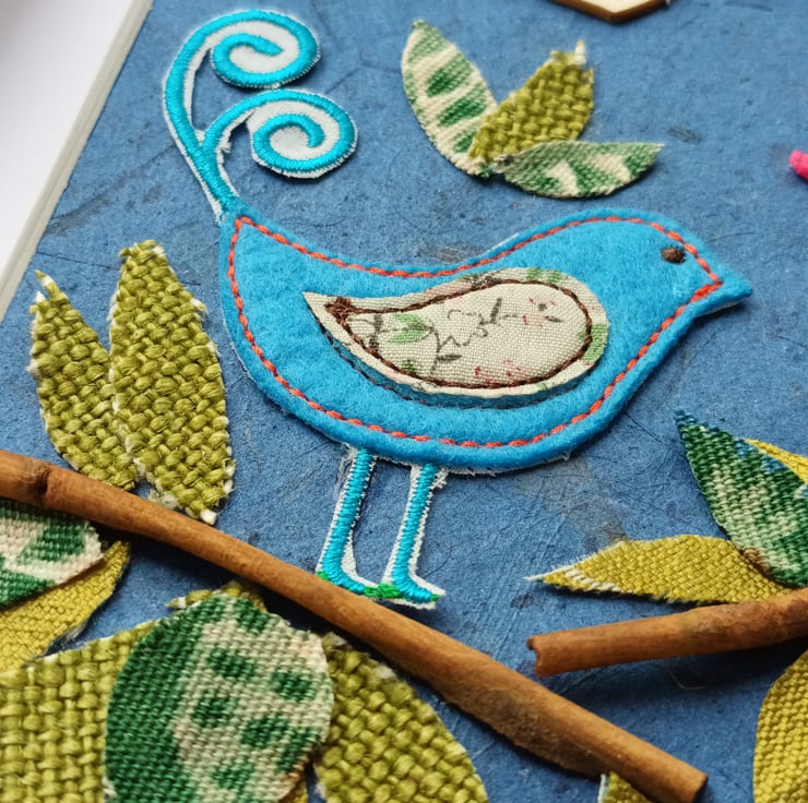 Valentine Pink & blue birds in a tree nurse... - Folksy