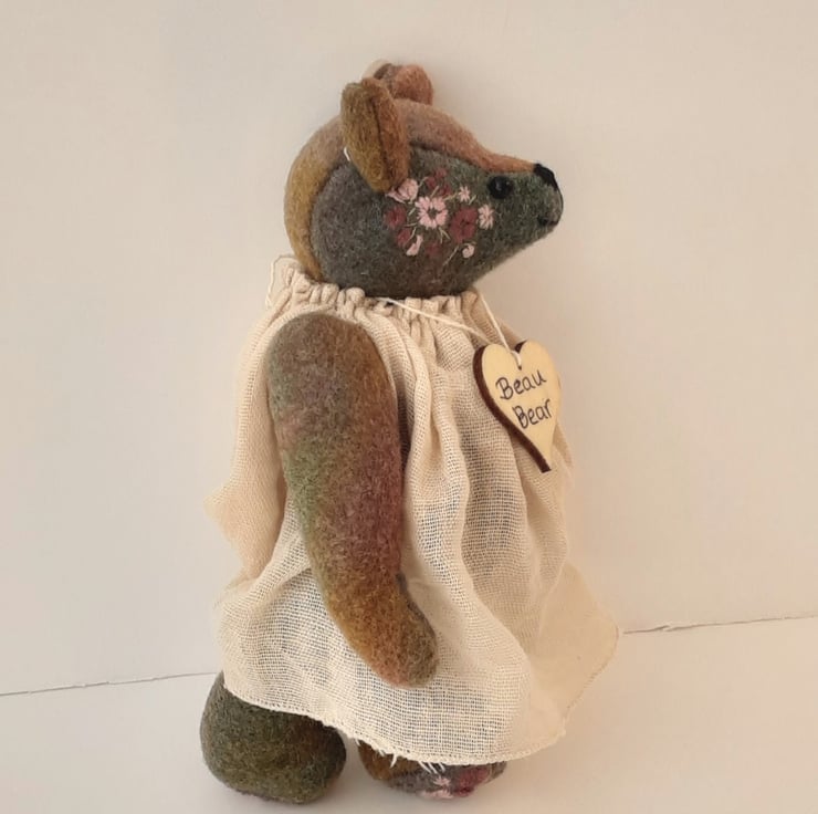 SOLD all hand embroidered artist bear, OOAK han... - Folksy