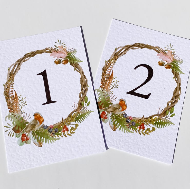 Forest animals, birds TABLE NUMBERS tree branch... - Folksy