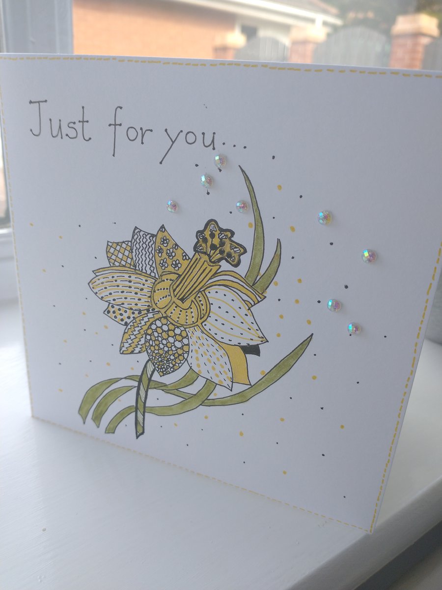 Daffodil birthday card - Folksy