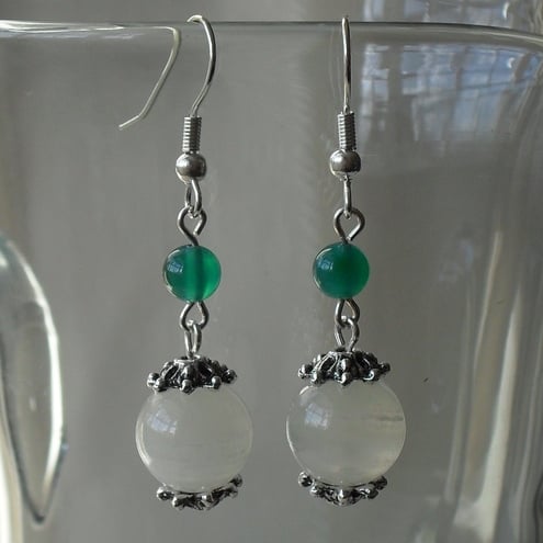'Lemon & Lime' jade earrings - Folksy