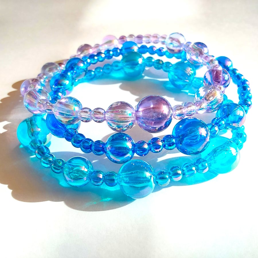 Bright Colour Stacking Bracelets Set of 3 Acryl... - Folksy