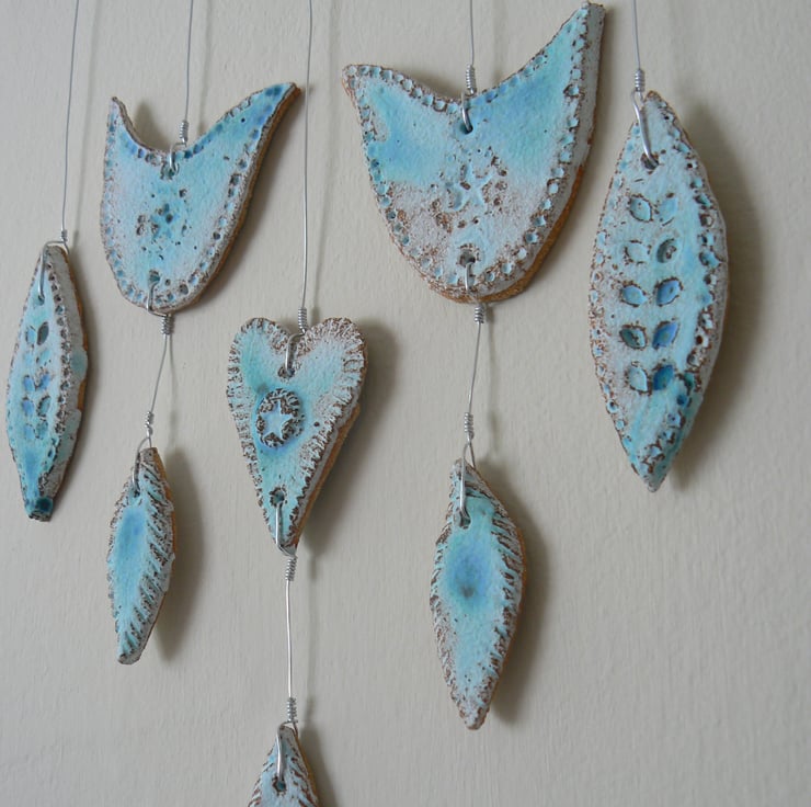 Birds and Leaves Ceramic Wall Hanging - Folksy