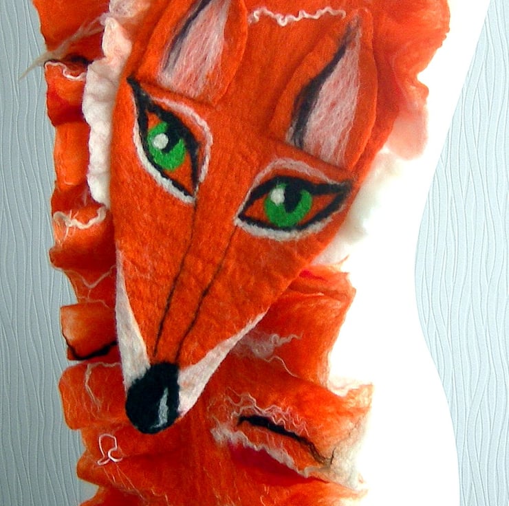 Hand Felted, Wool felted soft ART SCARF - Folksy
