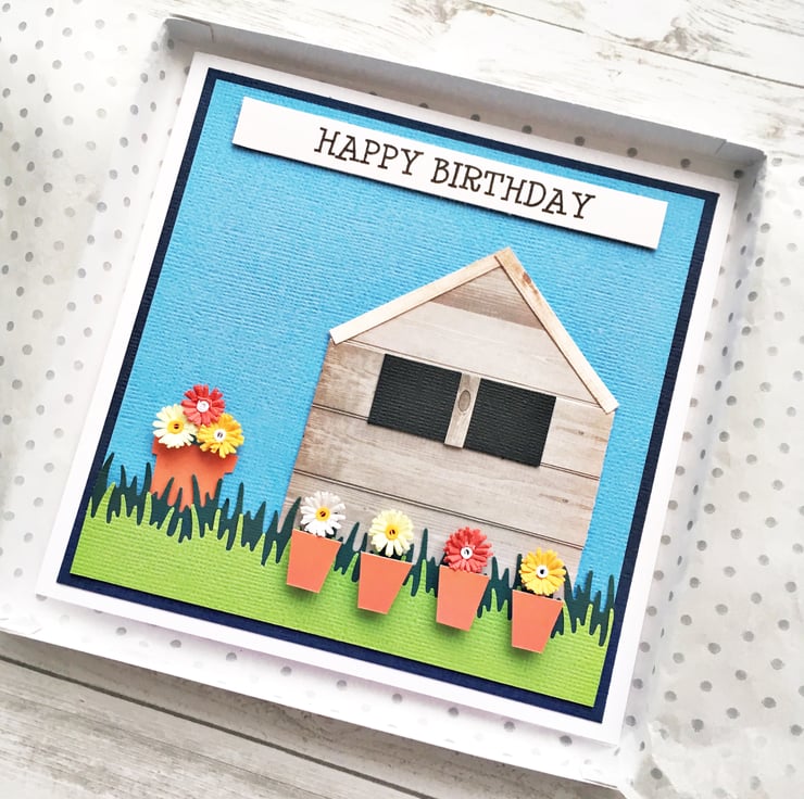 Birthday card - garden shed - boxed option - Folksy