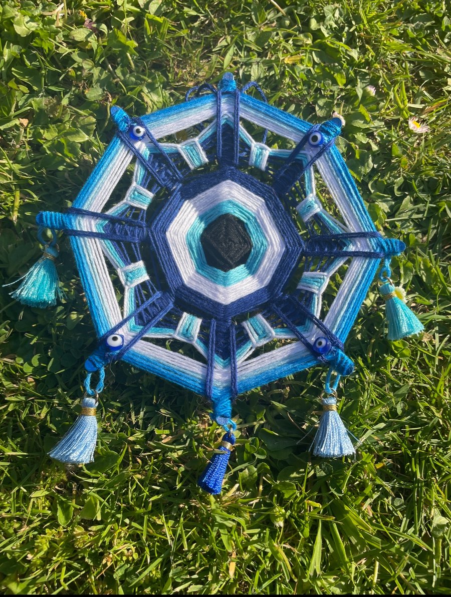 Small evil eye lucky Ojo de Dios mandala dreamc... - Folksy