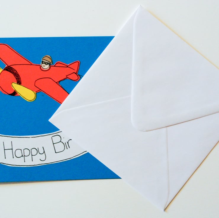 Greeting Card Aeroplane Greeting Card, Birthday... - Folksy