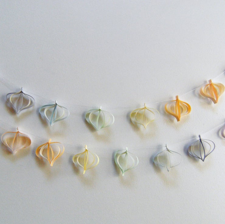 Paper Raindrops Decorations in Pastel Rainbow C... - Folksy