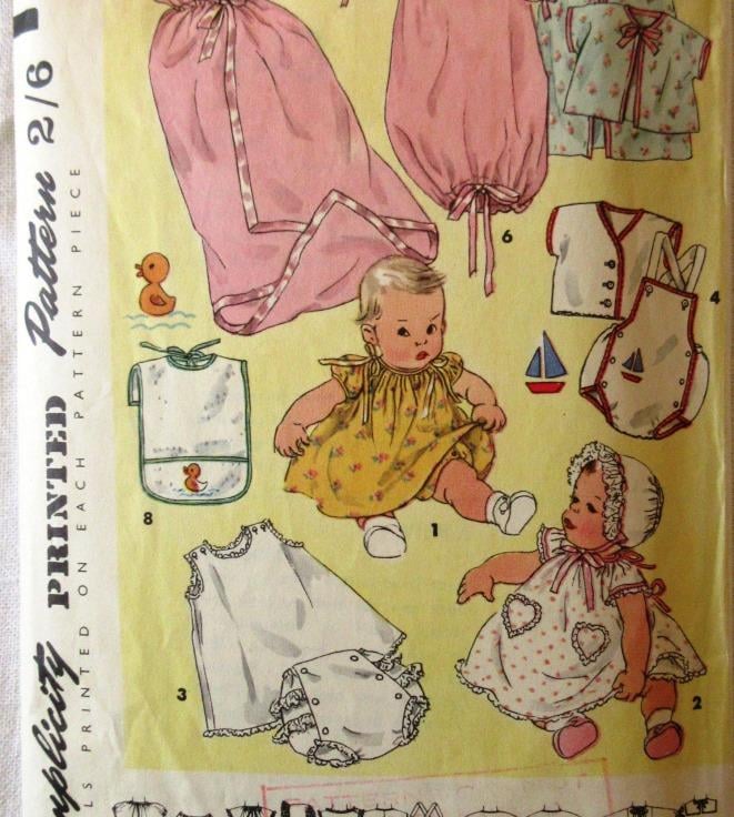 A vintage sewing pattern for a baby's layette i... - Folksy