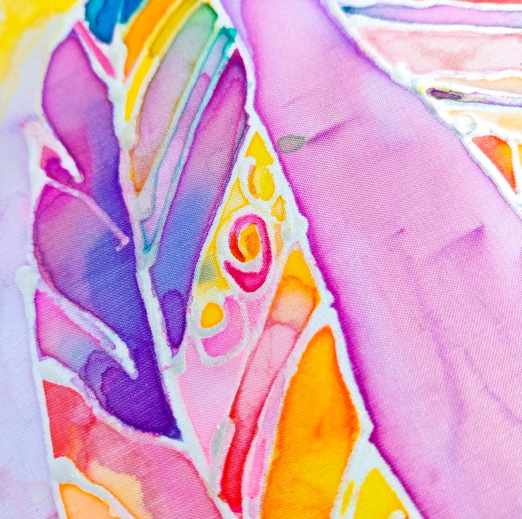3 Shiny Feathers an original PAINTING on SILK - Folksy