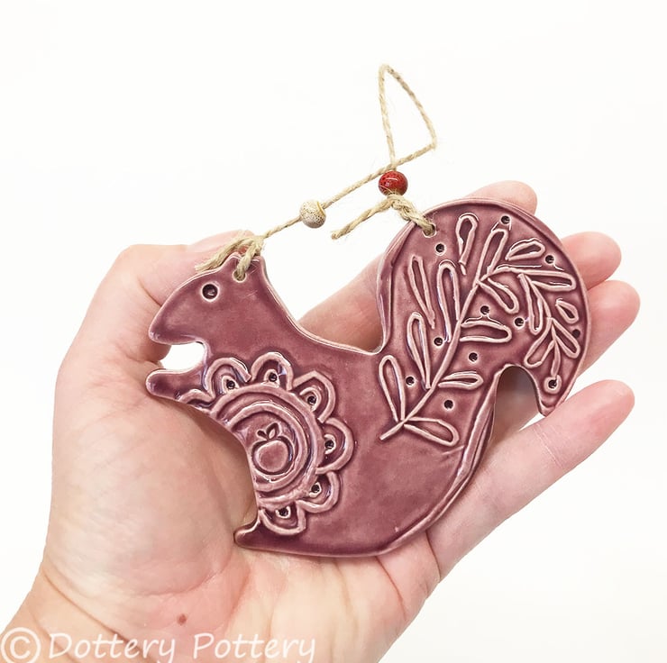 Ceramic squirrel decoration Pottery squirrel wo... - Folksy