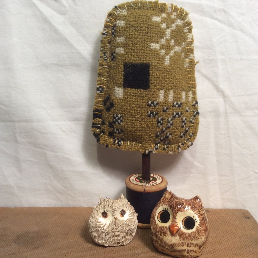 Cotton reel tree - medium mustard Welsh wool - Folksy