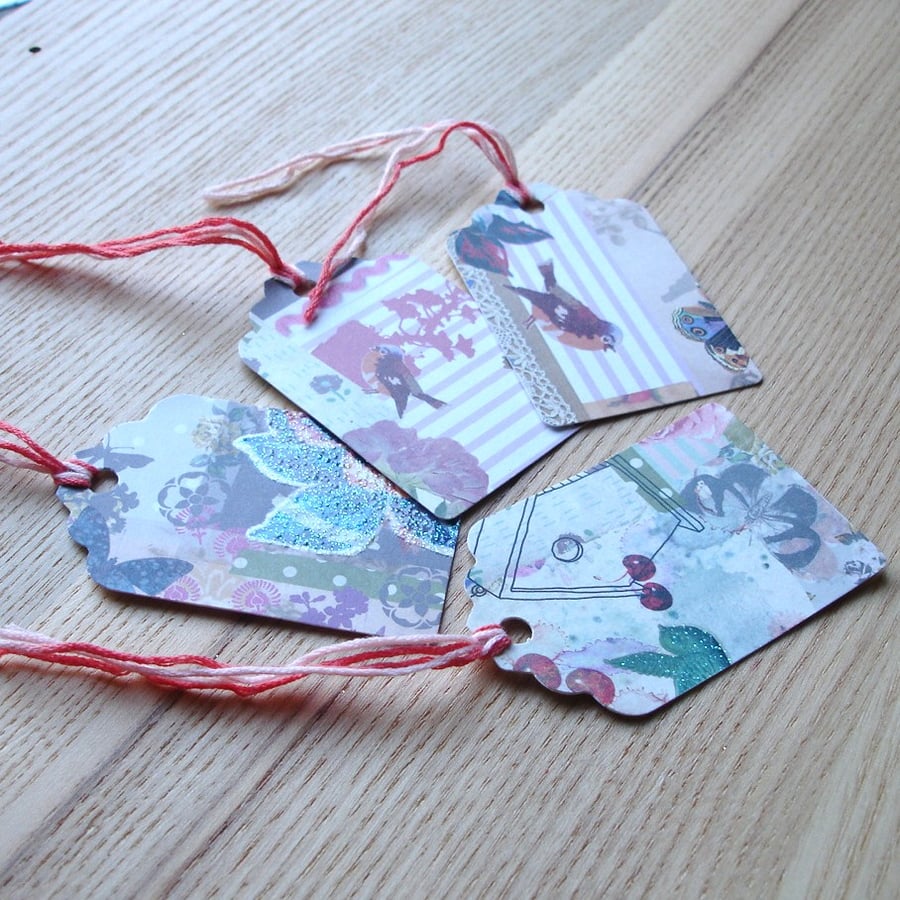Pretty Patterned Gift Tags Set 4 (Pack of 4) - Folksy