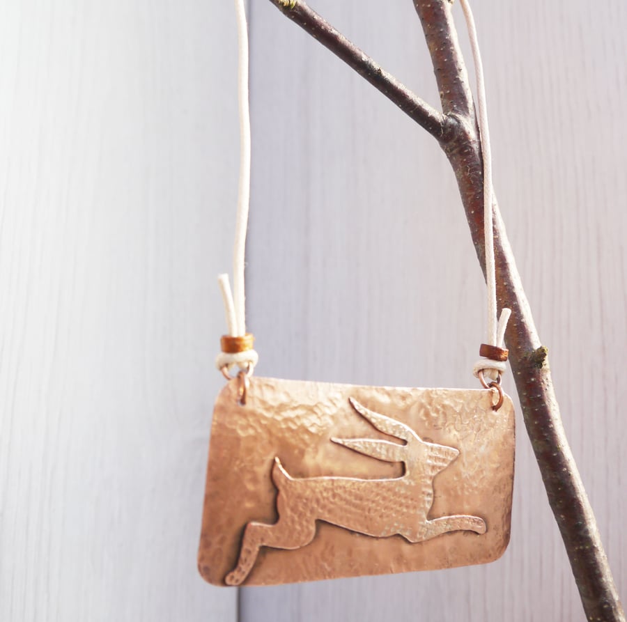 Copper Hare Hanging Decoration - Folksy