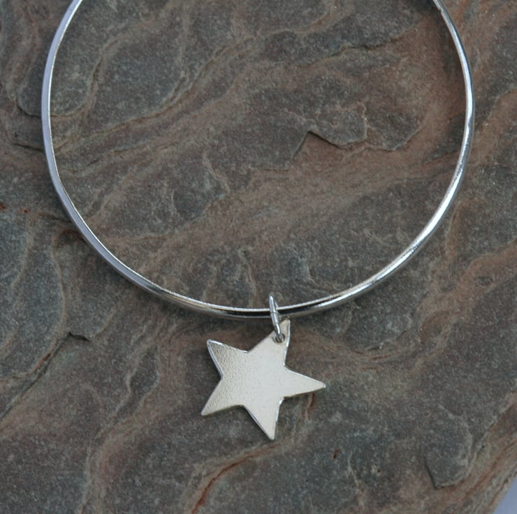 Star Bangle Bracelet in Sterling Silver, Medium... - Folksy