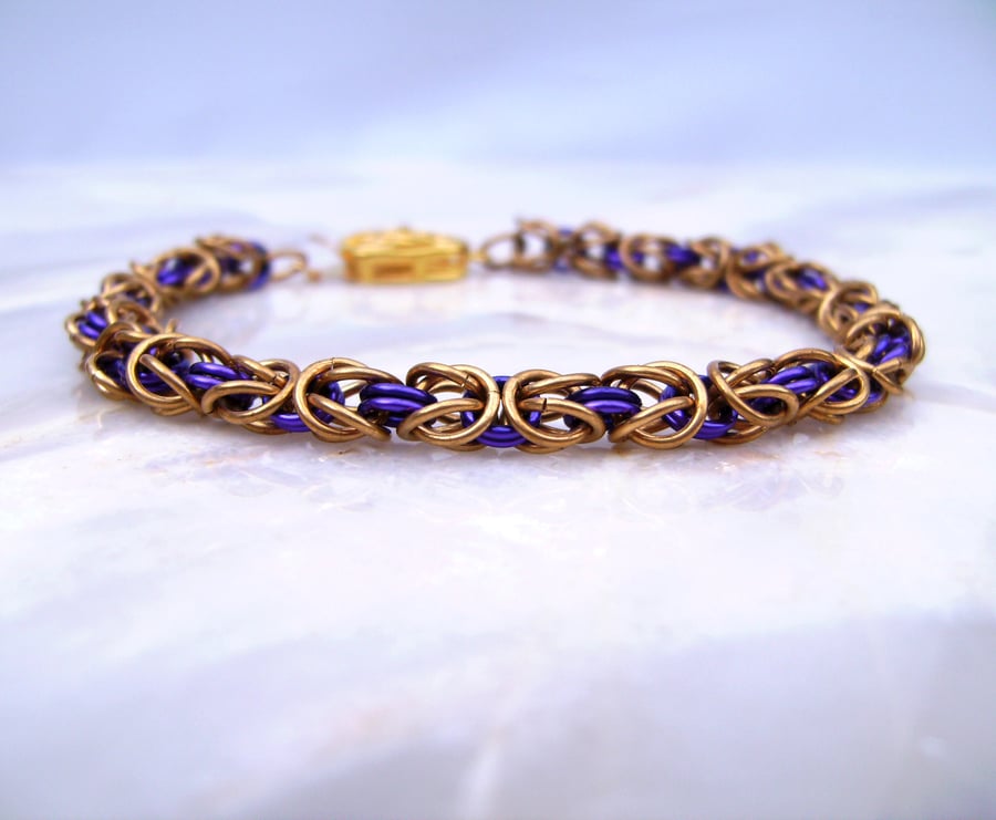 Byzantine Medieval Style Chainmail Purple Gold... - Folksy