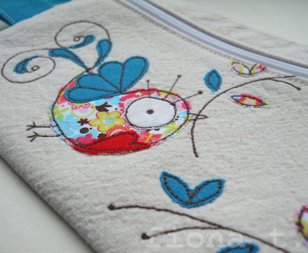 embroidered peace dove purse - Folksy