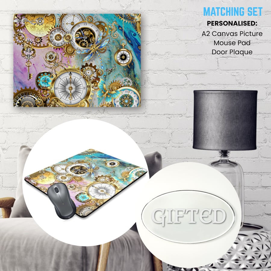 Timeless Wonder Steampunk Personalised A2 Canva... - Folksy