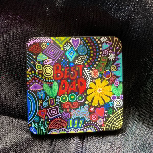 Best Dad coaster - Folksy
