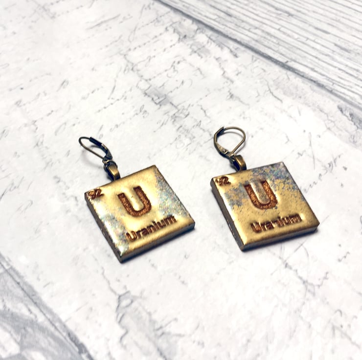SALE - Chemical Element Uranium scrabble tile w... - Folksy