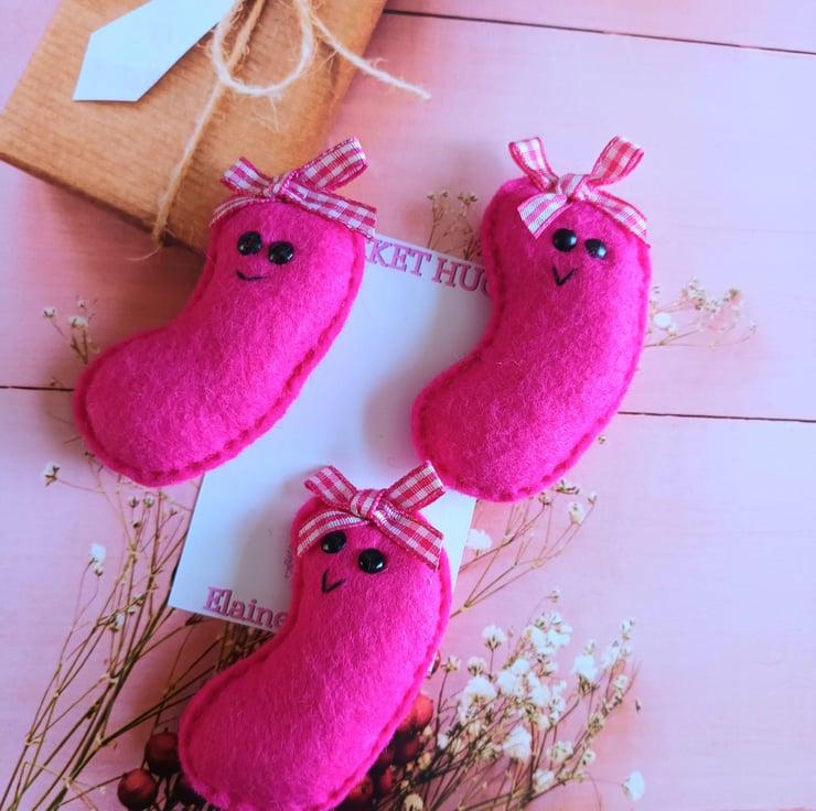 Hand sewn 'jelly bean' pocket hug and pocket hu... - Folksy