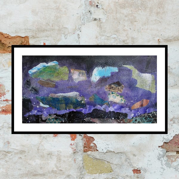 Abstract Landscape Painting Acrylic & Colla... - Folksy