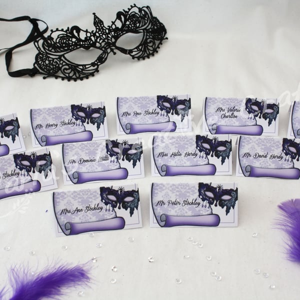 Unique personalised wedding place cards on Folksy