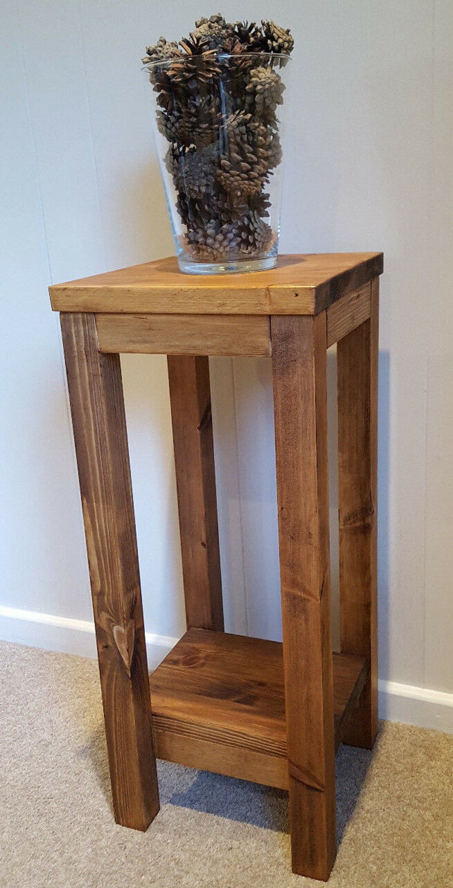 Solid Wood Tall Classic Lamp Telephone Side Tab... - Folksy