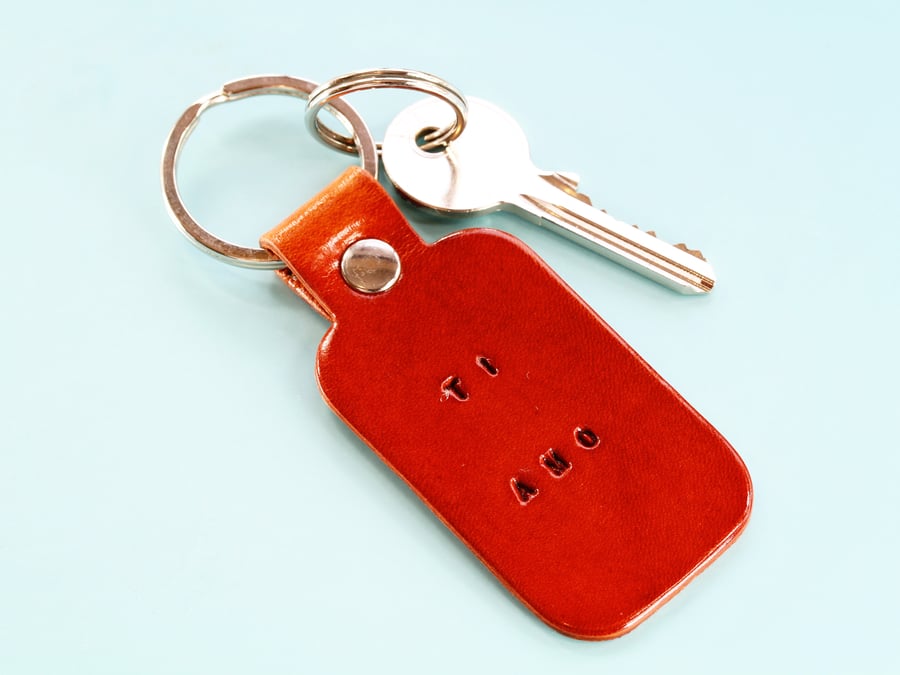Romantic Ti Amo Leather Keyring, Handmade Ti Am... - Folksy