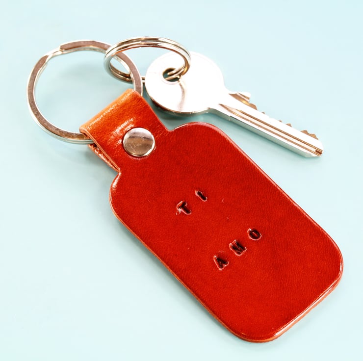 Romantic Ti Amo Leather Keyring, Handmade Ti Am... - Folksy