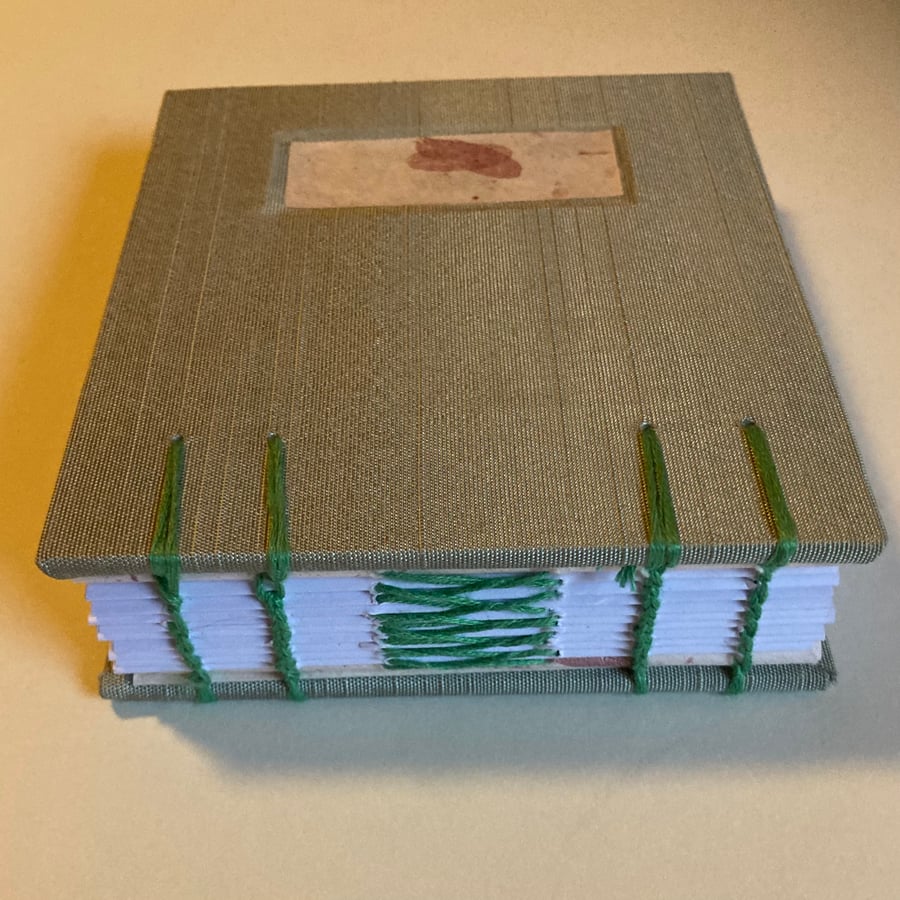 Little soft-green Coptic-stitched book - Folksy