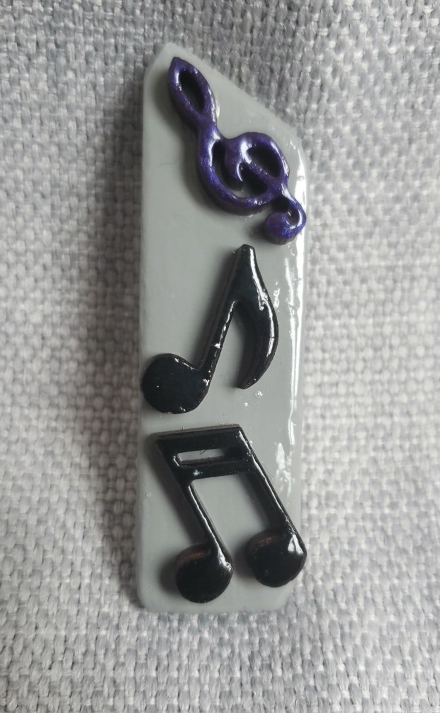 Recycled musical notes brooch - Folksy