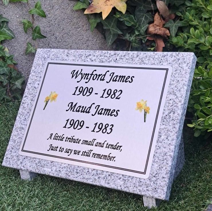 Personalised Grave Plaque Slanted Memorial Ston... - Folksy