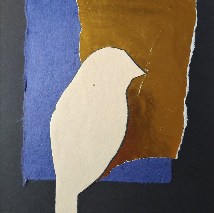 Small Bird Paper Collage - Folksy