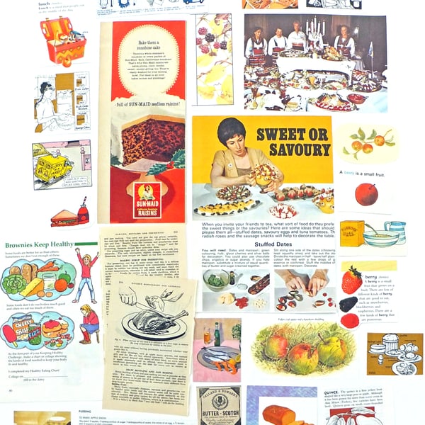 Vintage paper pack - Food, Eating, Baking - the... - Folksy