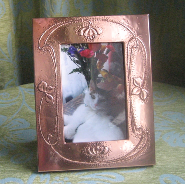 Handmade Copper Frame, Art Nouveau Design - Folksy