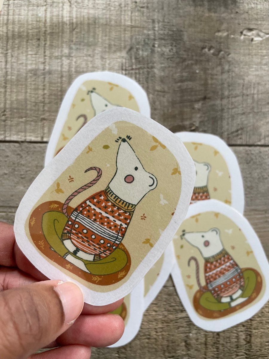 Timothy Mouse Illustrated Stickers - Folksy